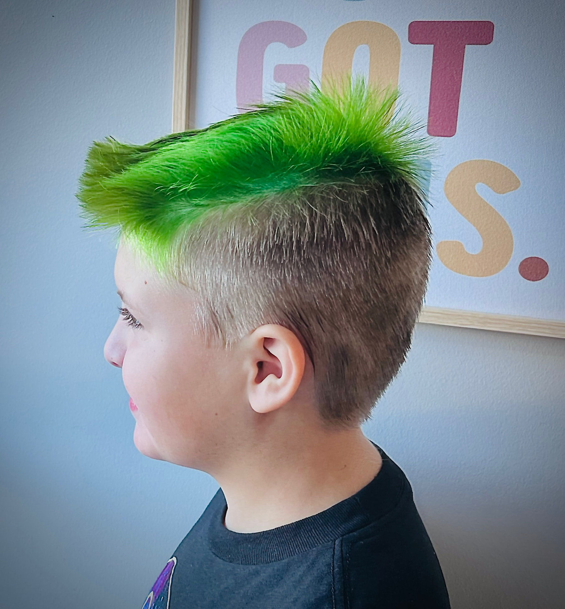 Green Hair Boy Mohawk
